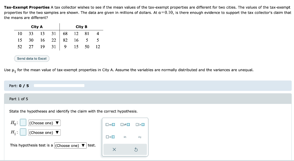 Solved Tax-Exempt Properties A tax collector wishes to see | Chegg.com
