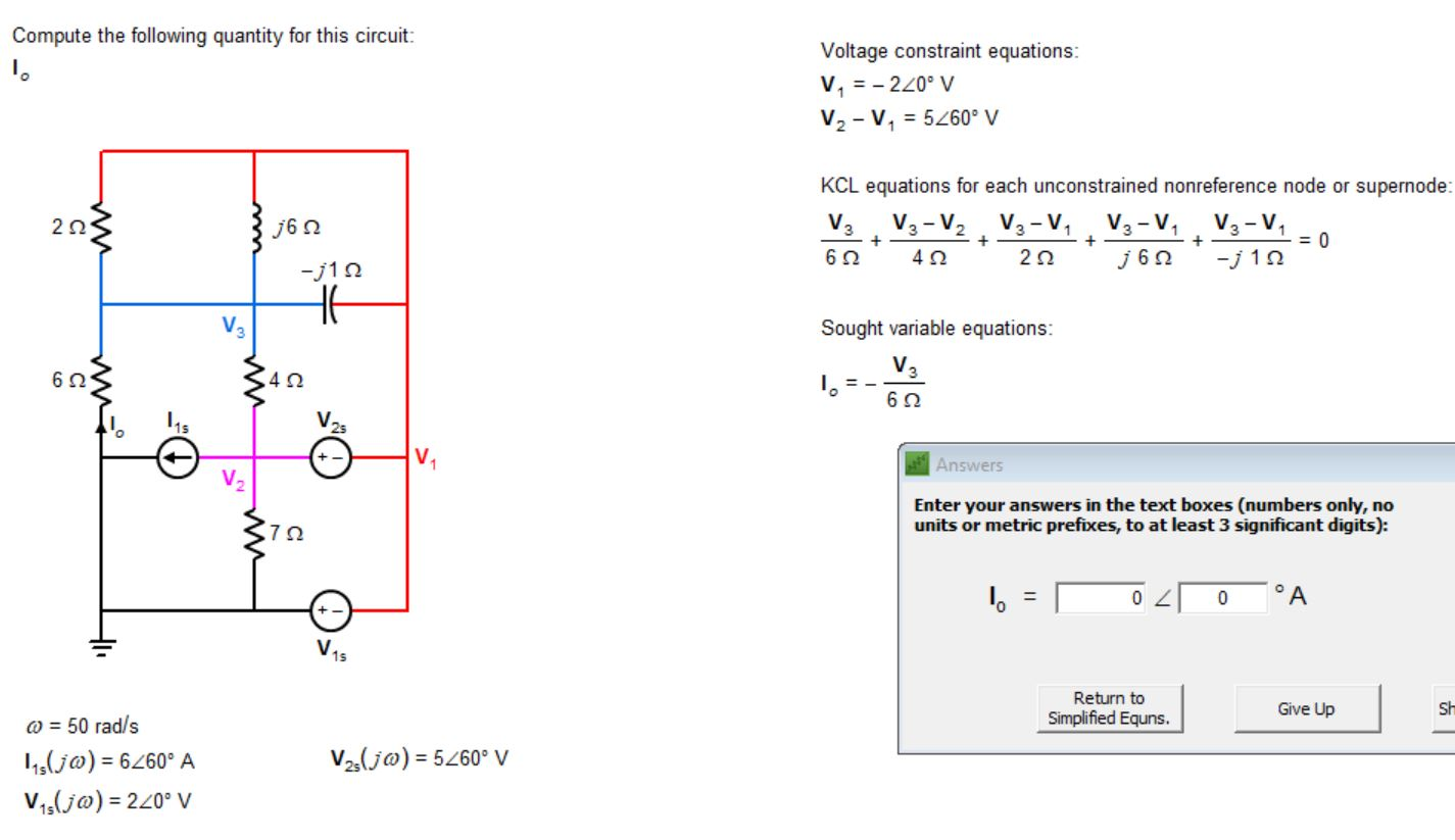 Solved Compute the following quantity for this circuit: | Chegg.com