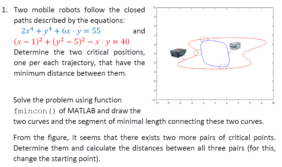 Two mobile robots follow the closed paths described | Chegg.com
