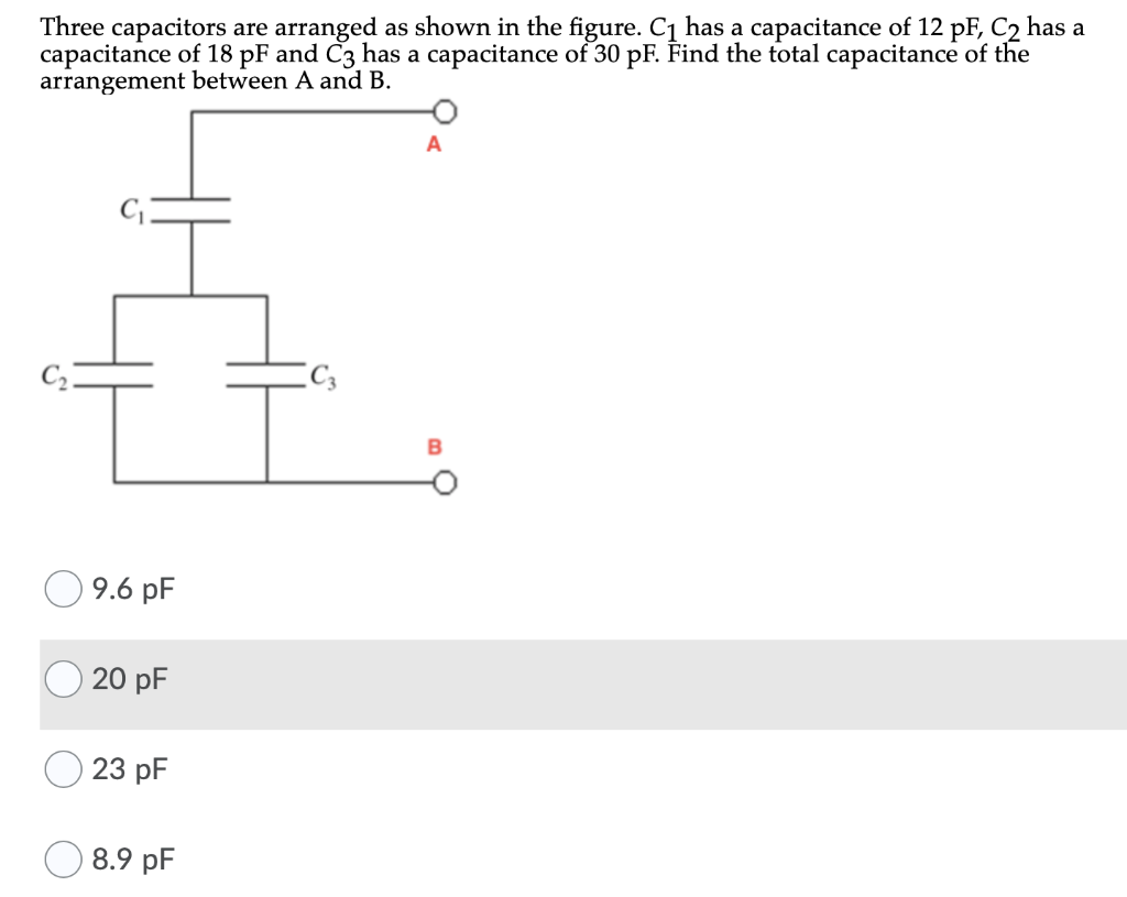 Solved Three capacitors are arranged as shown in the figure. | Chegg.com