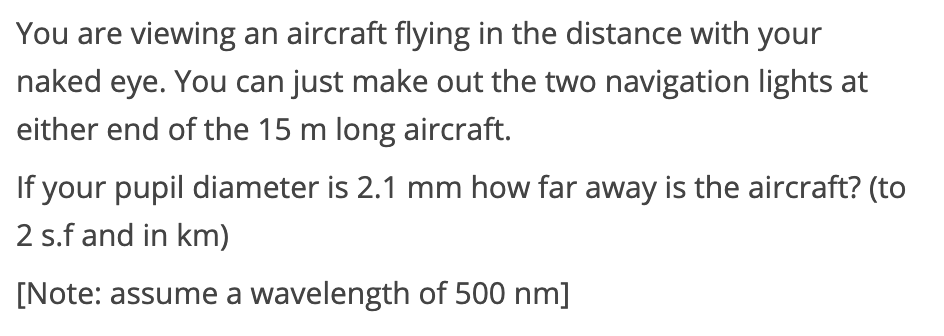Solved You are viewing an aircraft flying in the distance | Chegg.com