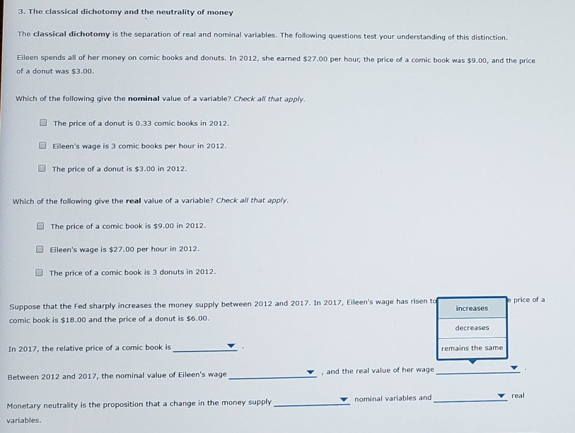 Solved 3. The classical dichotomy and the | Chegg.com