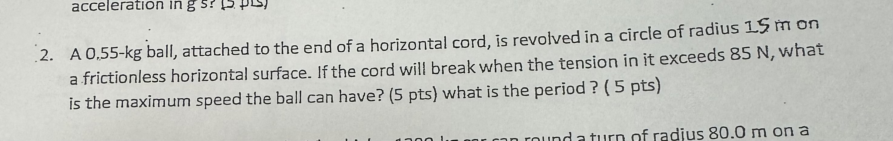 Solved A 0.55-kg ﻿ball, attached to the end of a horizontal | Chegg.com