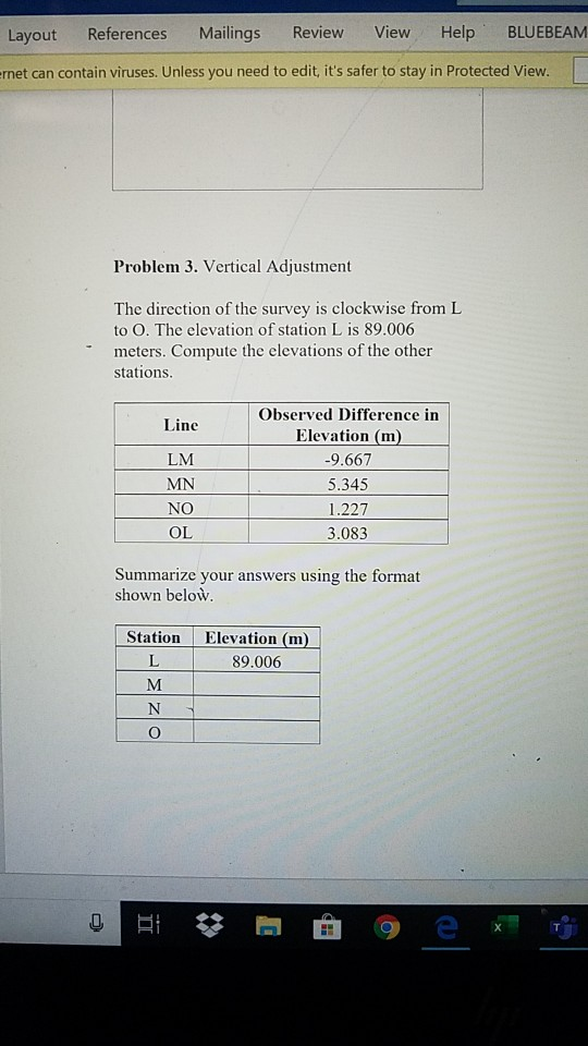 Solved Layout References Mailings Review View Help BLUEBEAM | Chegg.com