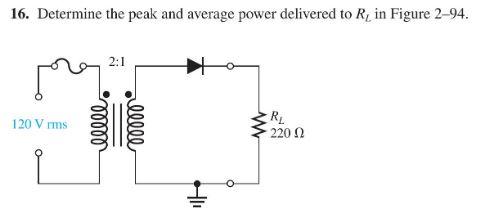 Solved Determine the peak and average power delivered to RL | Chegg.com