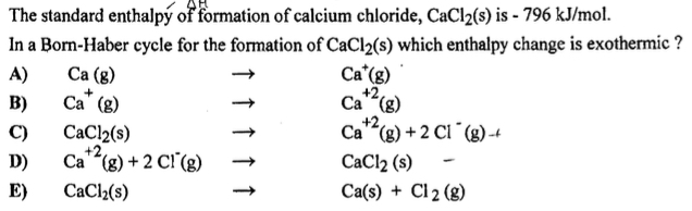 Solved The standard enthalpy of formation of calcium | Chegg.com