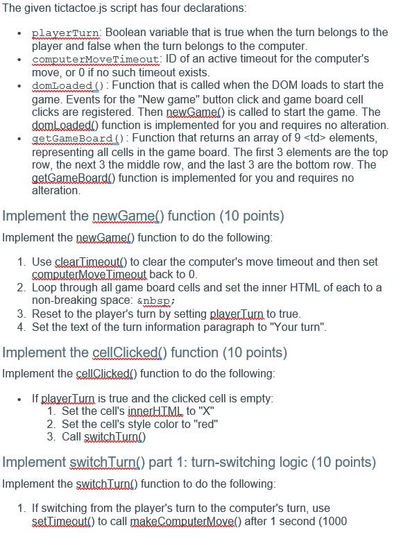 Solved In this lab, you will write JavaScript to implement a | Chegg.com