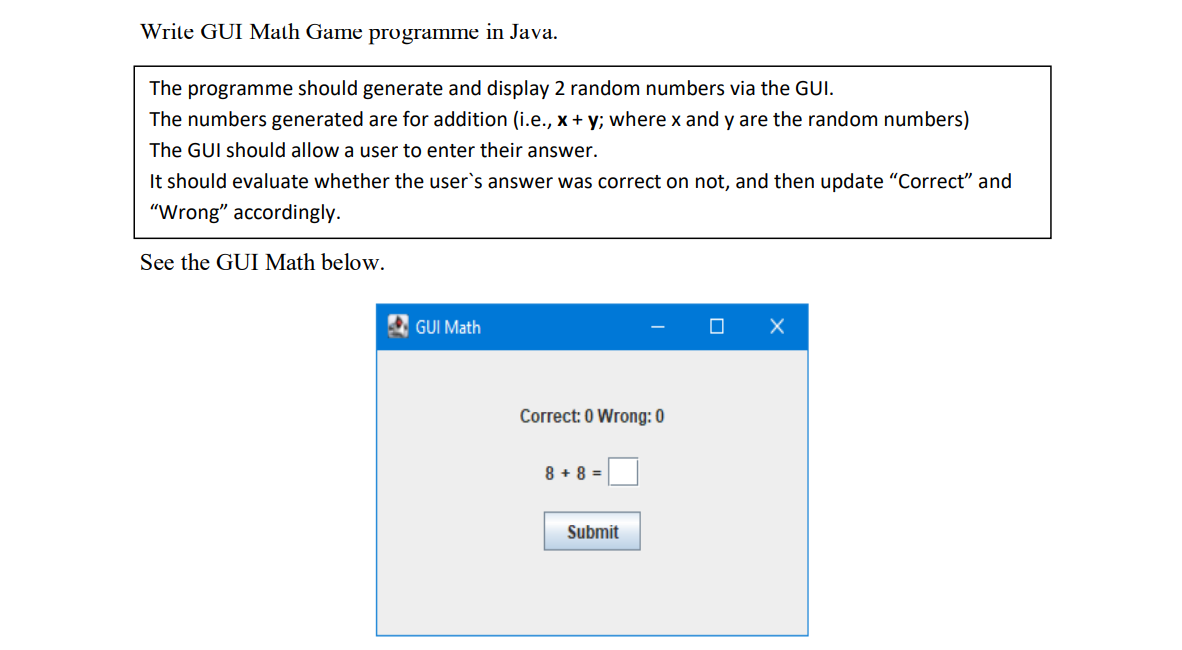 Solved The programme should generate and display 2 random | Chegg.com