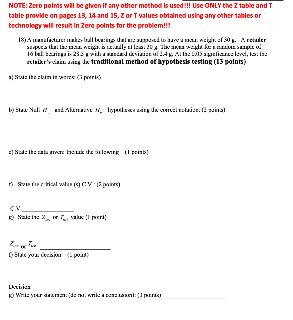 Solved NOTE: Zero points will be given if any other method | Chegg.com