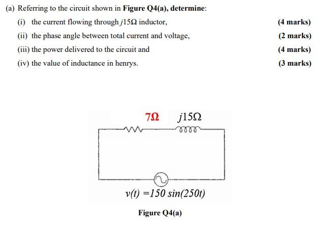 Solved (a) Referring to the circuit shown in Figure Q4(a), | Chegg.com