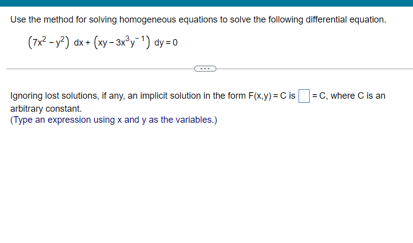 Solved Use the method for solving homogeneous equations to | Chegg.com