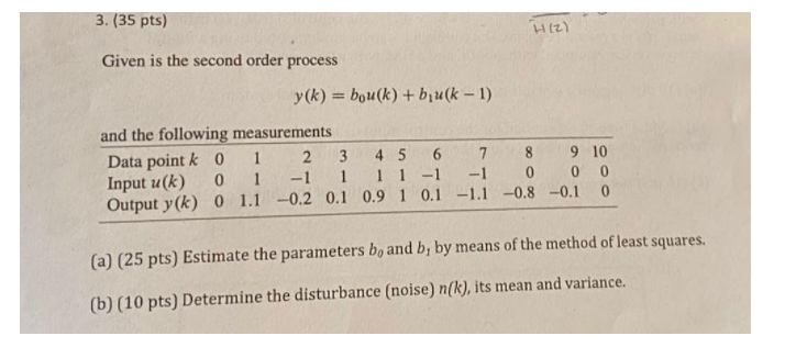 Solved 3. (35 pts) i (2) Given is the second order process | Chegg.com