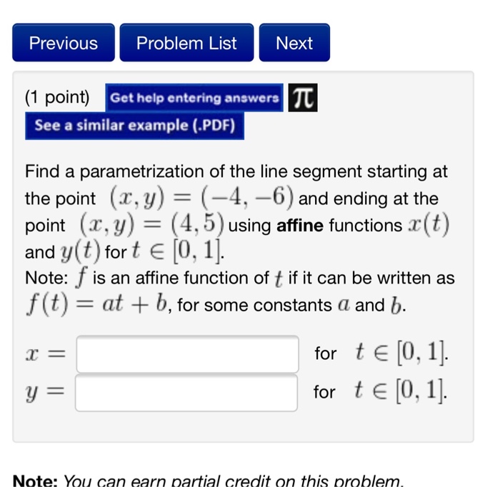 Solved Find a parametrization of the line segment starting | Chegg.com