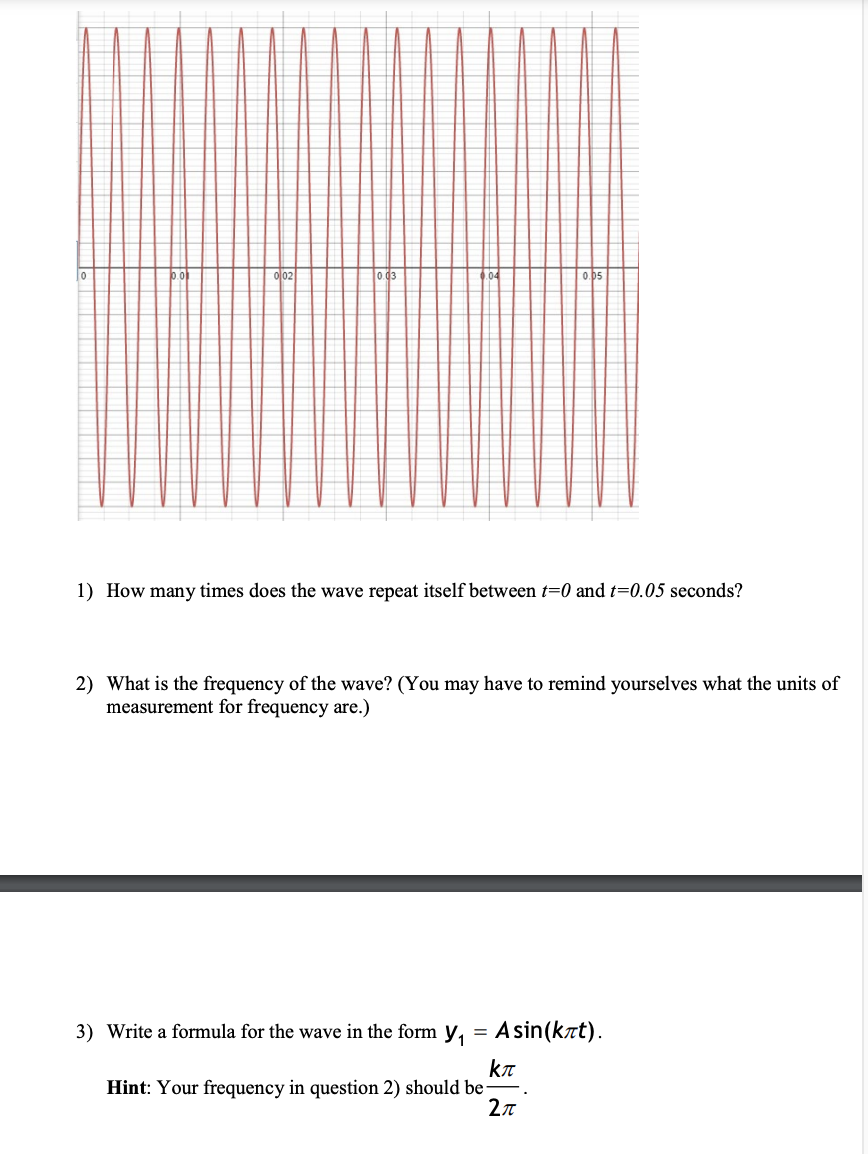 Solved 1) How many times does the wave repeat itself between | Chegg.com