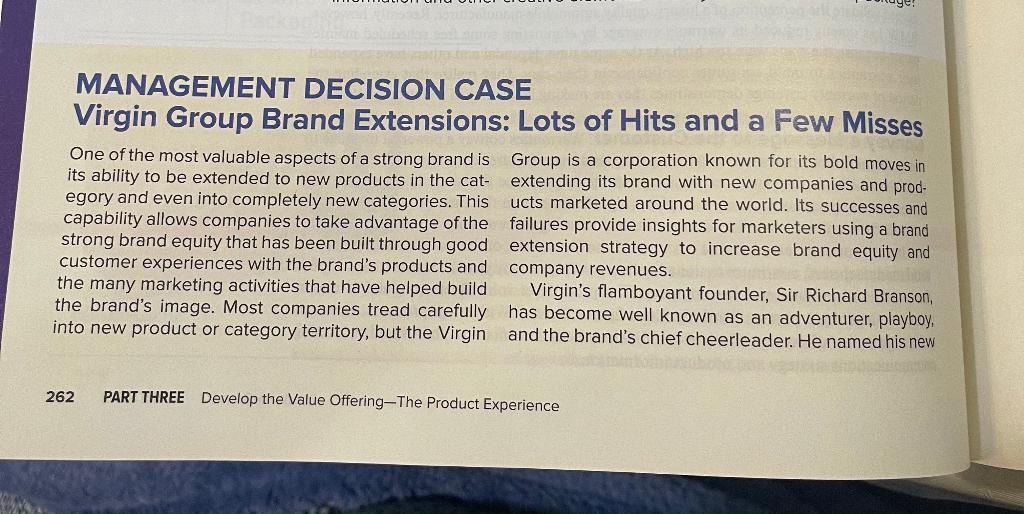 Solved ELEME MANAGEMENT DECISION CASE Virgin Group Brand | Chegg.com