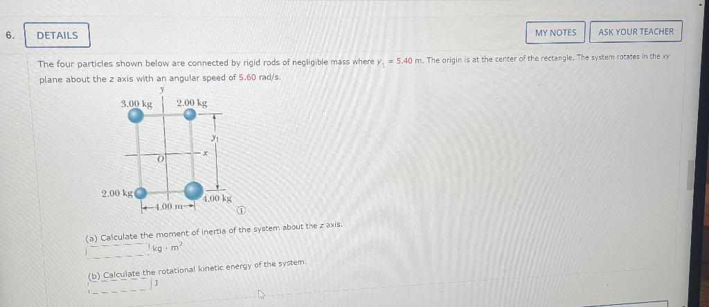 Solved The four particles shown below are connected | Chegg.com