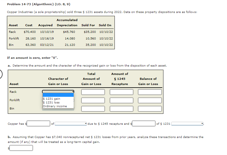 Solved Options for Copper has $ of : long-term capital | Chegg.com