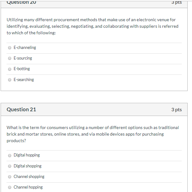 Solved Question zu 3 pts Utilizing many different | Chegg.com