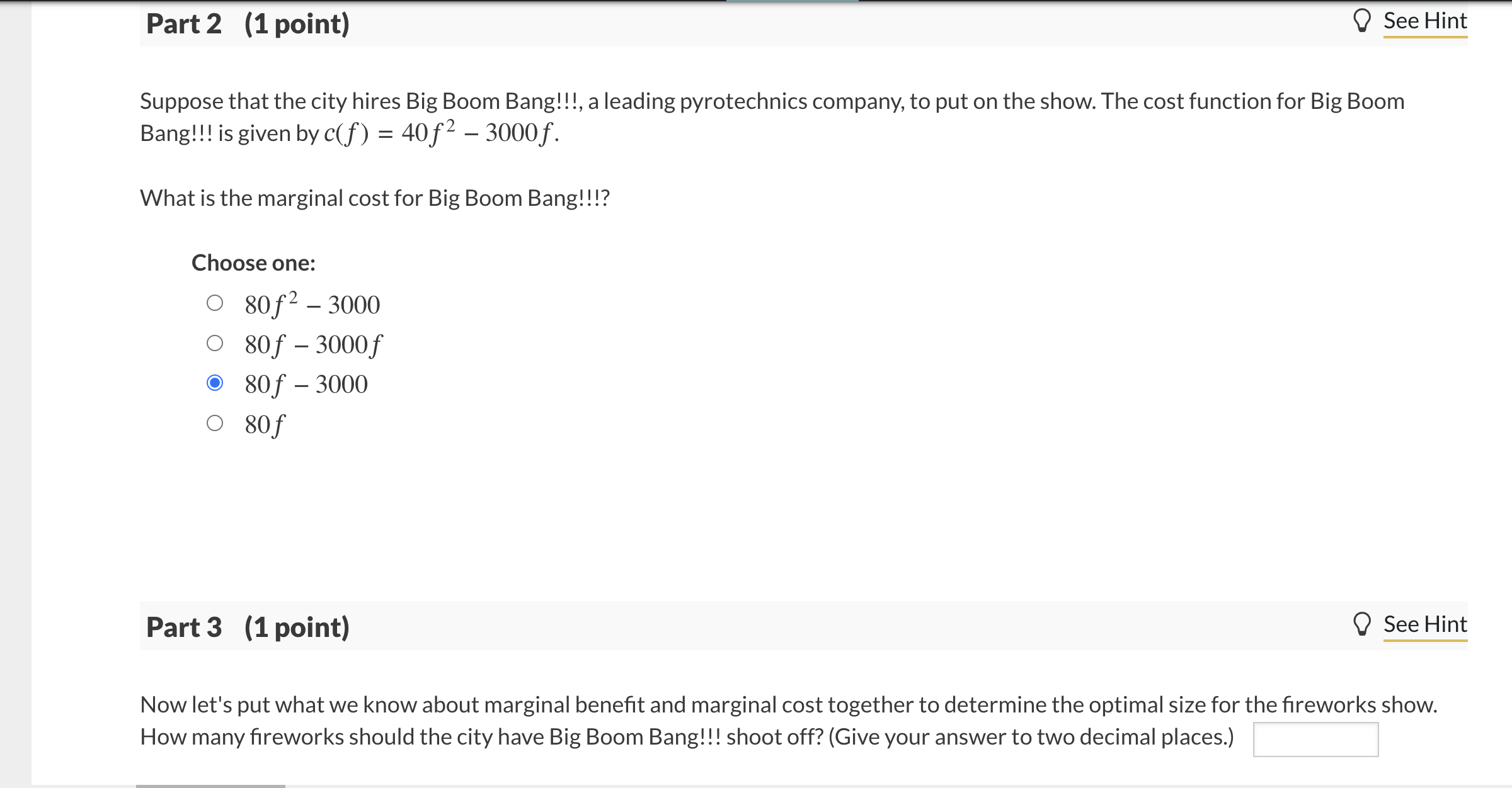 Solved (i) This is a Mixed question / It is worth 3 points / | Chegg.com