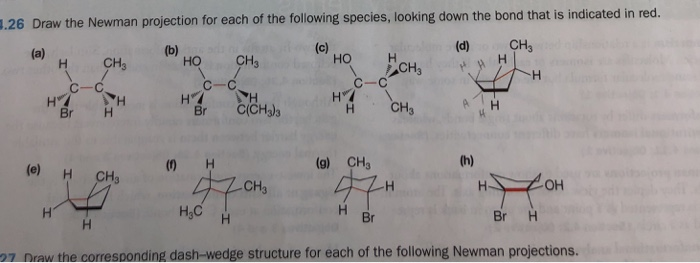 Solved 1.26 Draw the Newman projection for each of the | Chegg.com