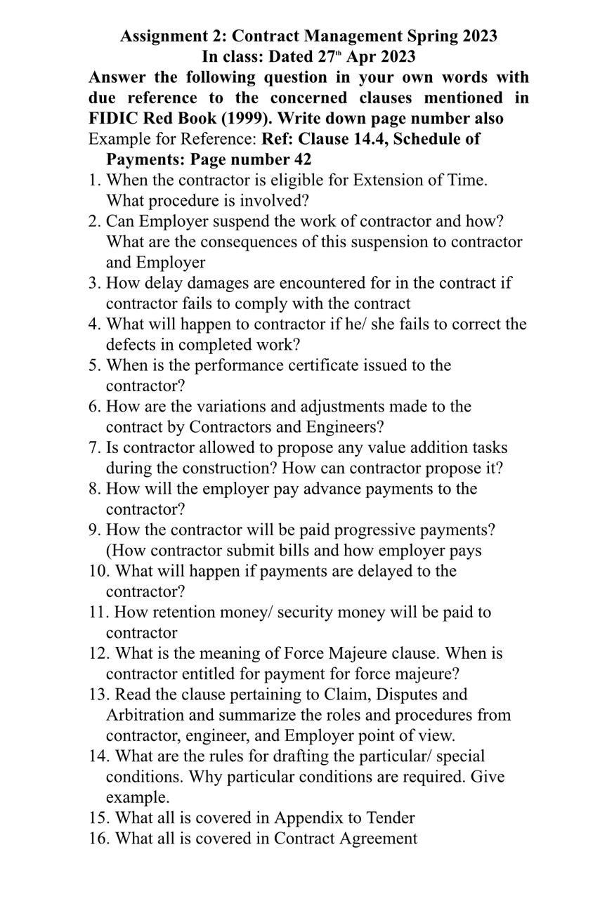 Solved Assignment 2: Contract Management Spring 2023 In | Chegg.com