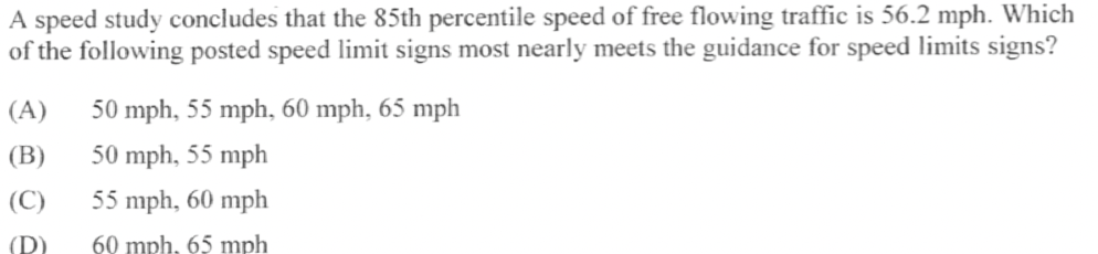Solved A speed study concludes that the 85th percentile | Chegg.com