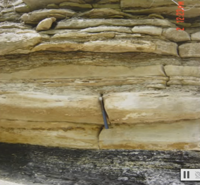 Solved Next, note the interbedded layers of sandstone that | Chegg.com