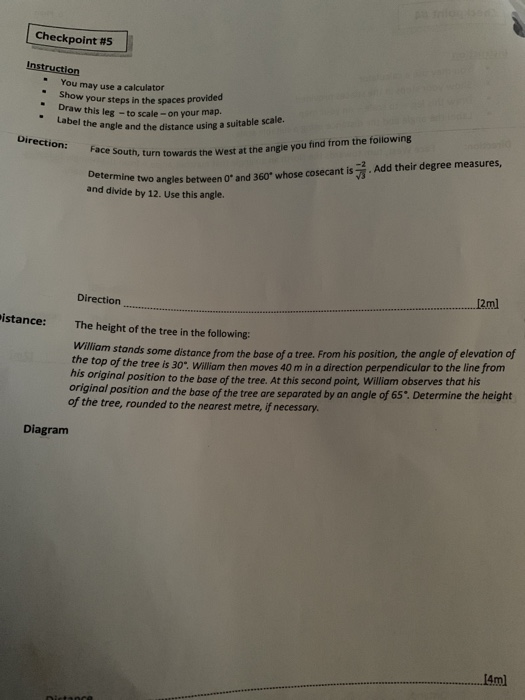 Solved Checkpoint #5 Instruction You may use a calculator . | Chegg.com