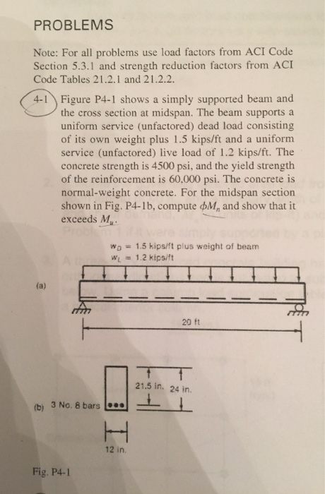 Solved PROBLEMS Note: For all problems use load factors from | Chegg.com