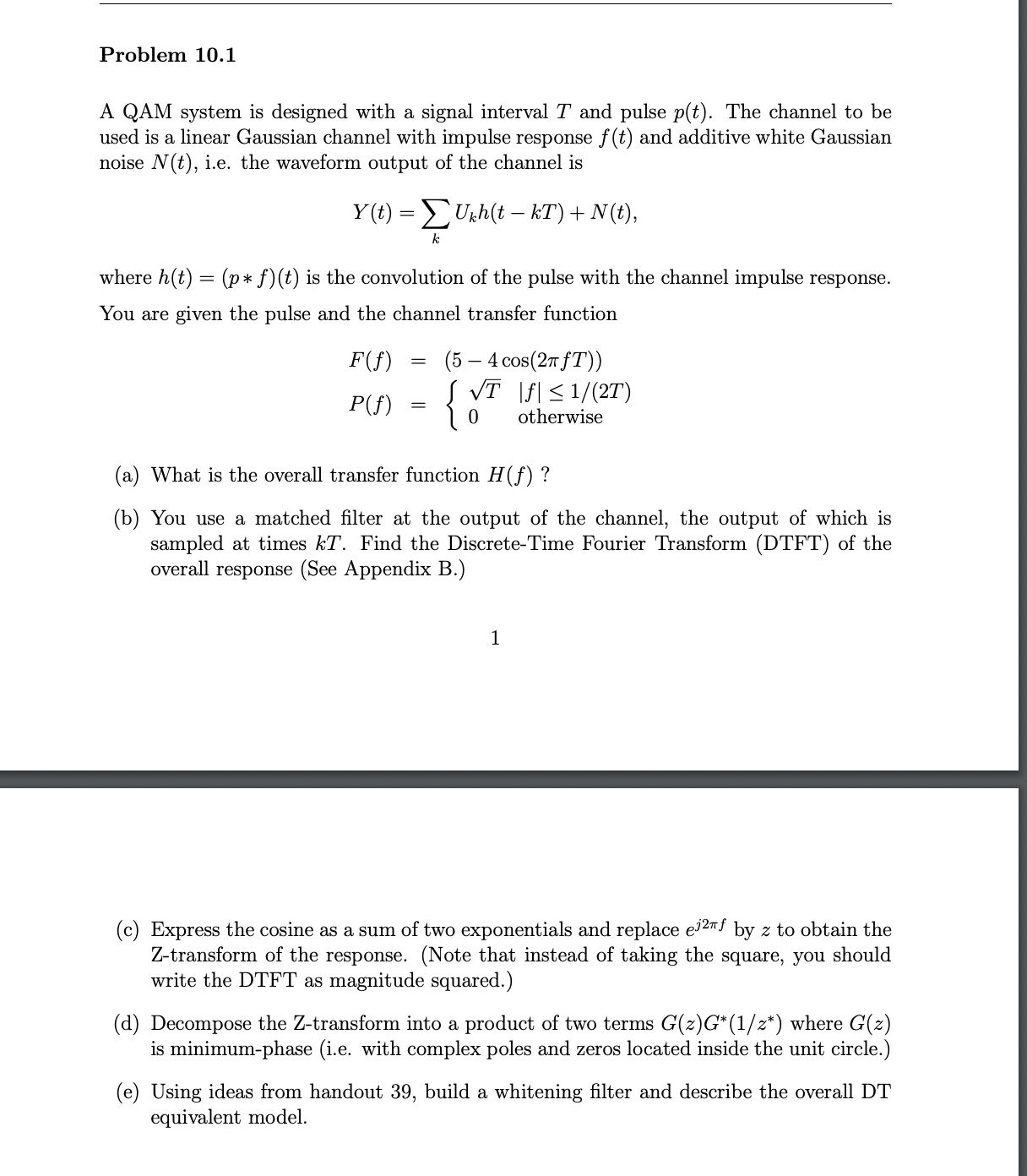 Solved Problem 10.1A QAM system is ﻿designed with a signal | Chegg.com