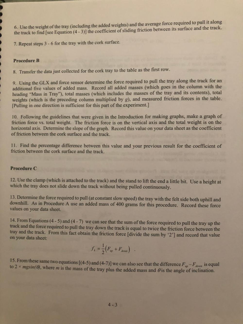 Solved 6. Use the weight of the tray (including the added | Chegg.com