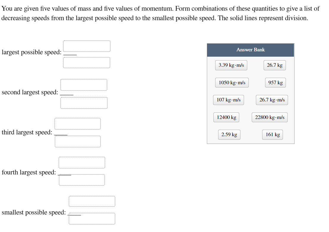 Solved You are given five values of mass and five values of | Chegg.com