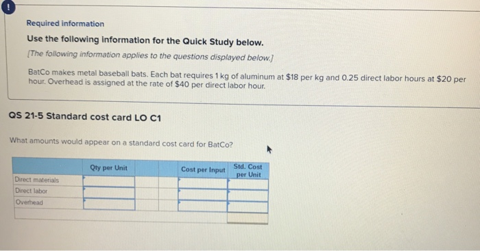 Solved Required information Use the following information | Chegg.com
