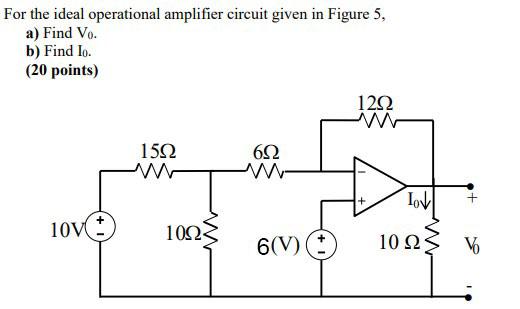 Solved For the ideal operational amplifier circuit given in | Chegg.com