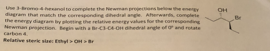 Solved Use 3-Bromo-4-hexanol to complete the Newman | Chegg.com