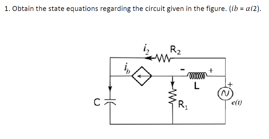 Solved Obtain the state equations regarding the circuit | Chegg.com