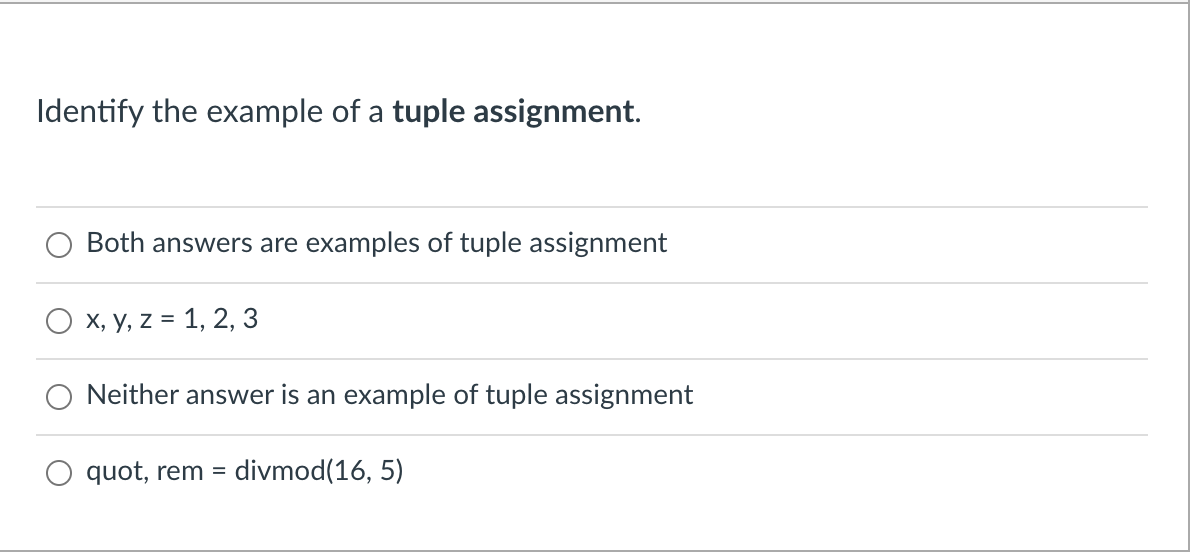 Solved A tuple is simply another term for a list and is | Chegg.com