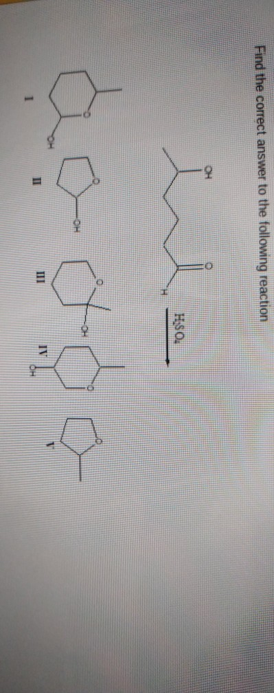 Solved Find the correct answer to the following reaction | Chegg.com