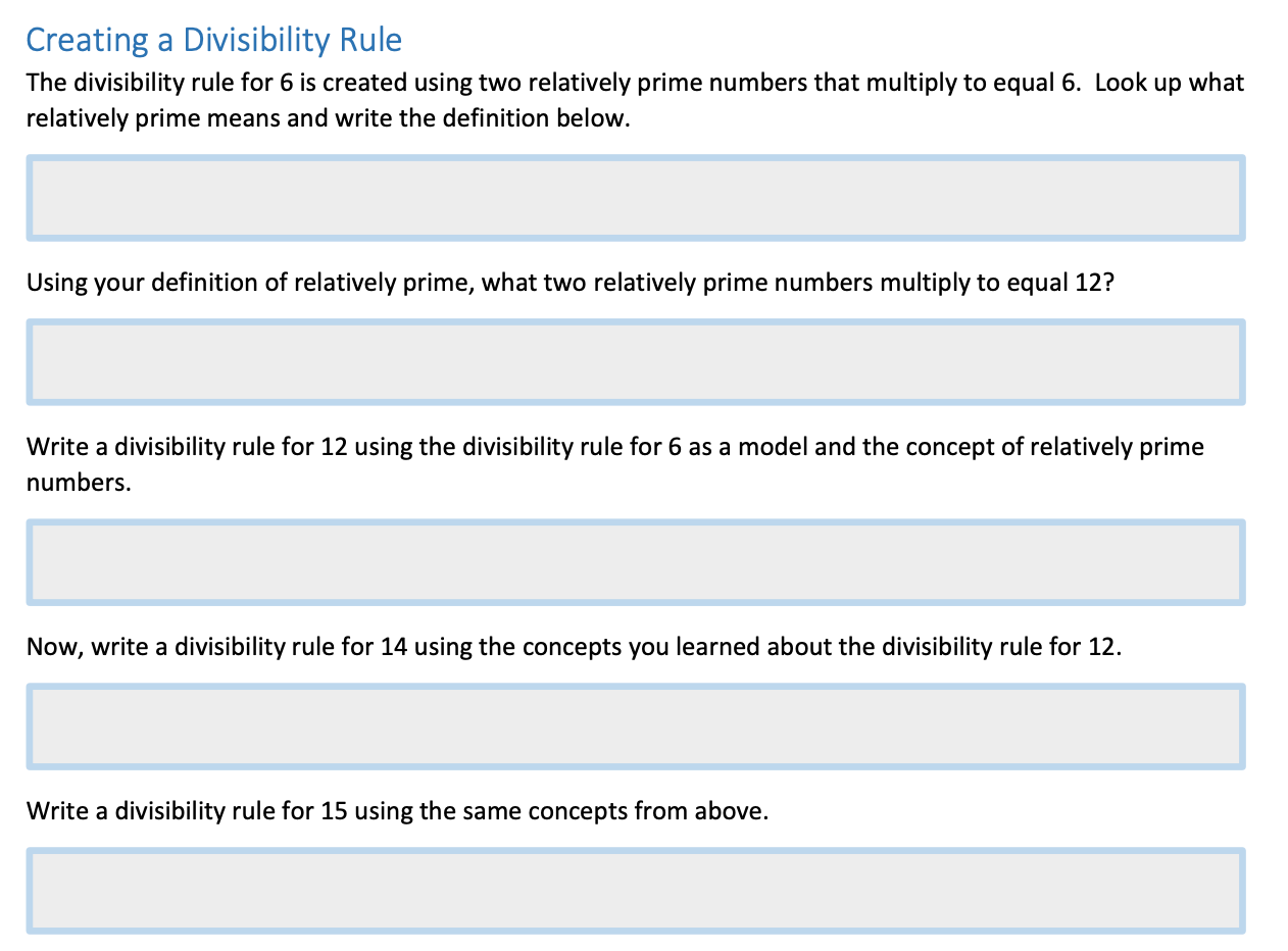 Solved Creating a Divisibility Rule The divisibility rule | Chegg.com