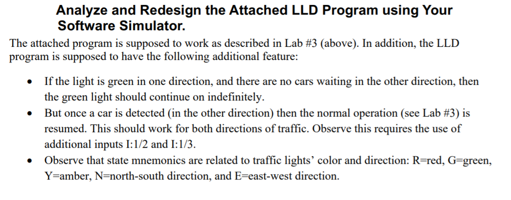 Solved Design an LLD Program, using your Software Simulator, | Chegg.com