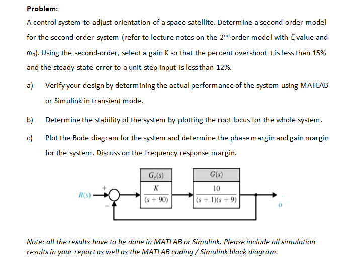 Solved a Problem: A control system to adjust orientation of | Chegg.com