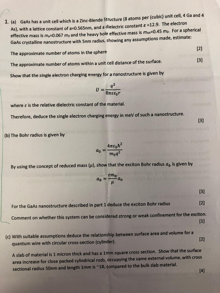 GaAs has a unit cell which is a Zinc-Blende Structure | Chegg.com