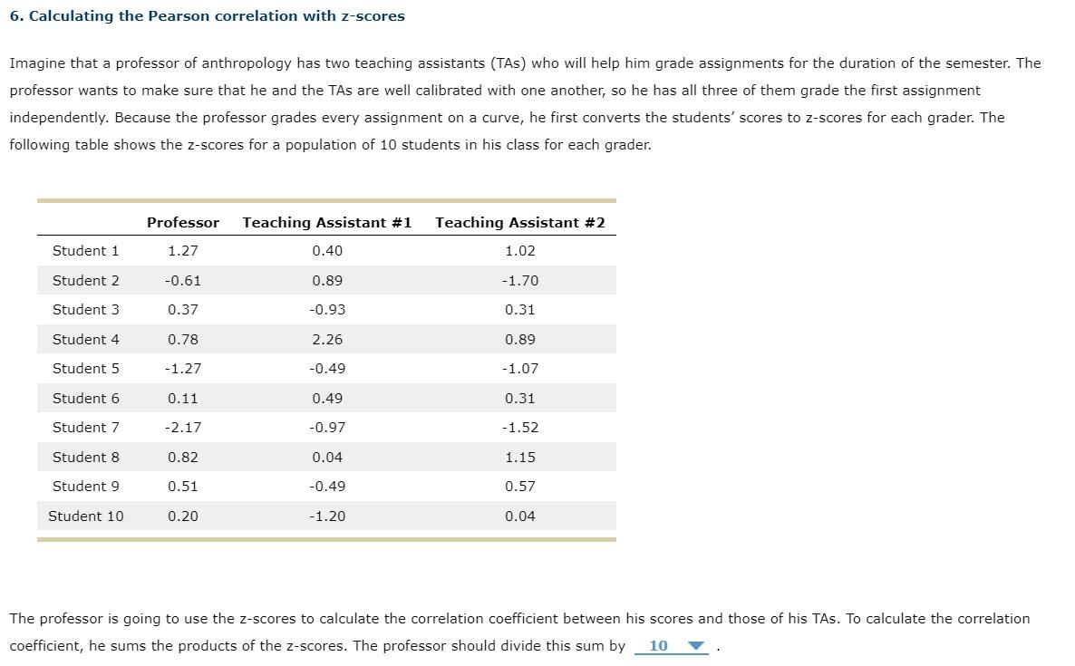 Solved 6. Calculating the Pearson correlation with z-scores | Chegg.com
