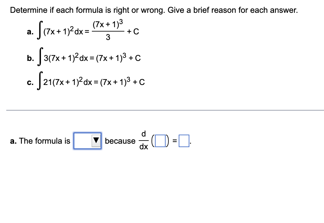Solved Determine if each formula is right or wrong. Give a | Chegg.com