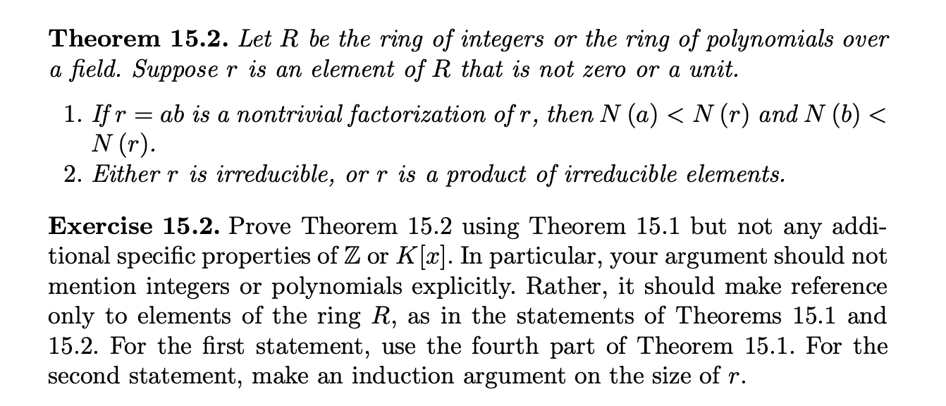 Solved Theorem 15.2. Let R be the ring of integers or the | Chegg.com