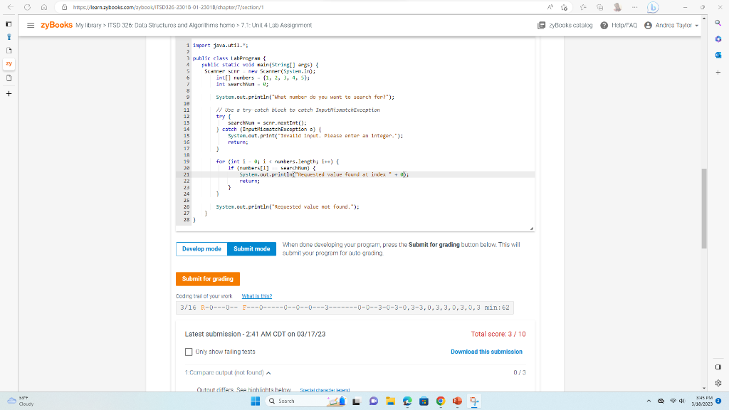 Solved When done developing your program, press the Submit | Chegg.com
