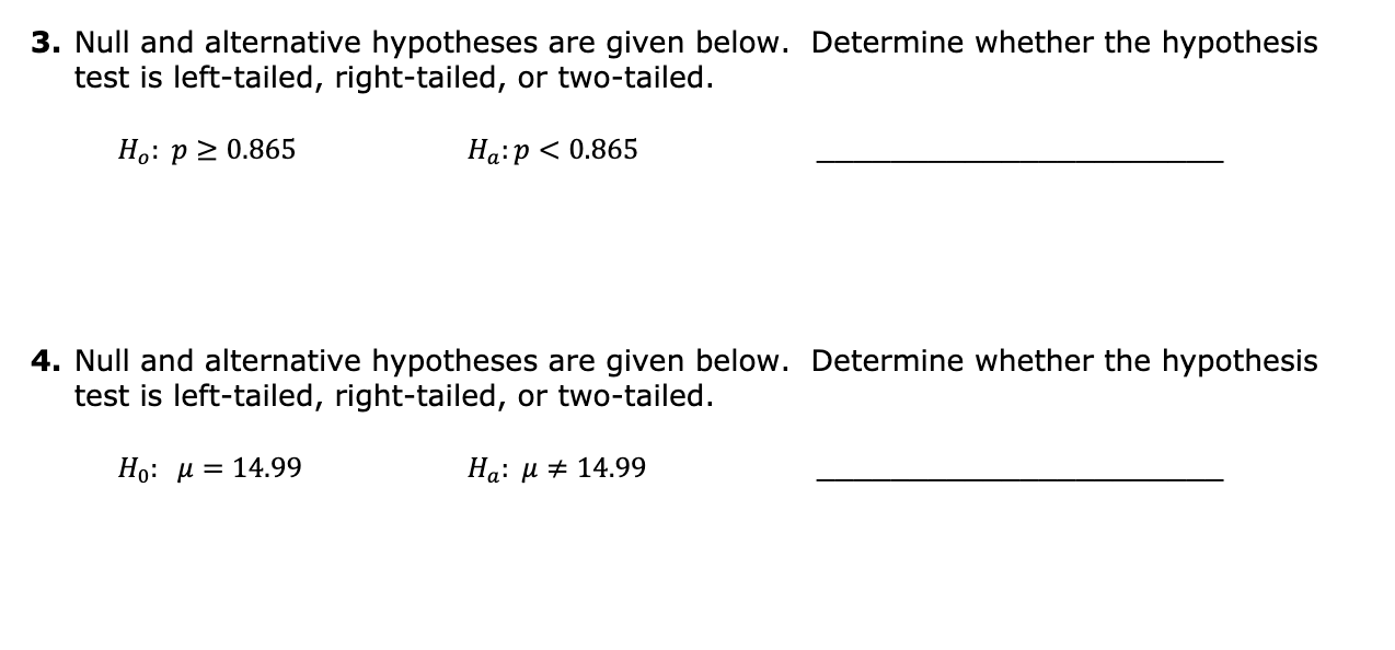 Solved 3. Null and alternative hypotheses are given below. | Chegg.com