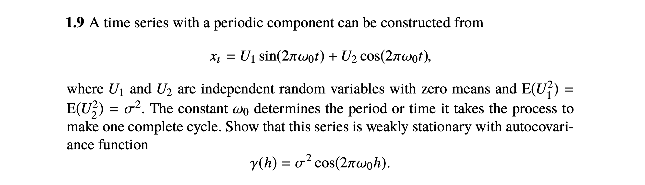 Solved 1.9 A time series with a periodic component can be | Chegg.com