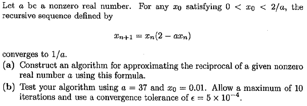 Solved Let a be a nonzero real number. For any x0 satisfying | Chegg.com