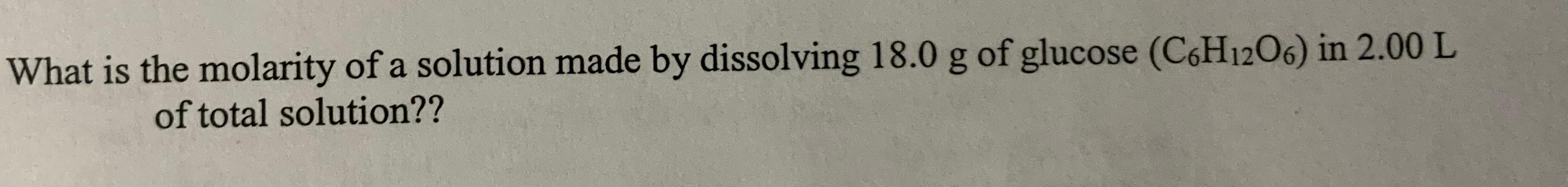 Solved What is the molarity of a solution made by dissolving | Chegg.com